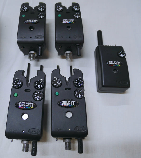 Delkim TXi Plus Bite Alarms + Snag Ears + Black Box Case + RX Pro Plus ...